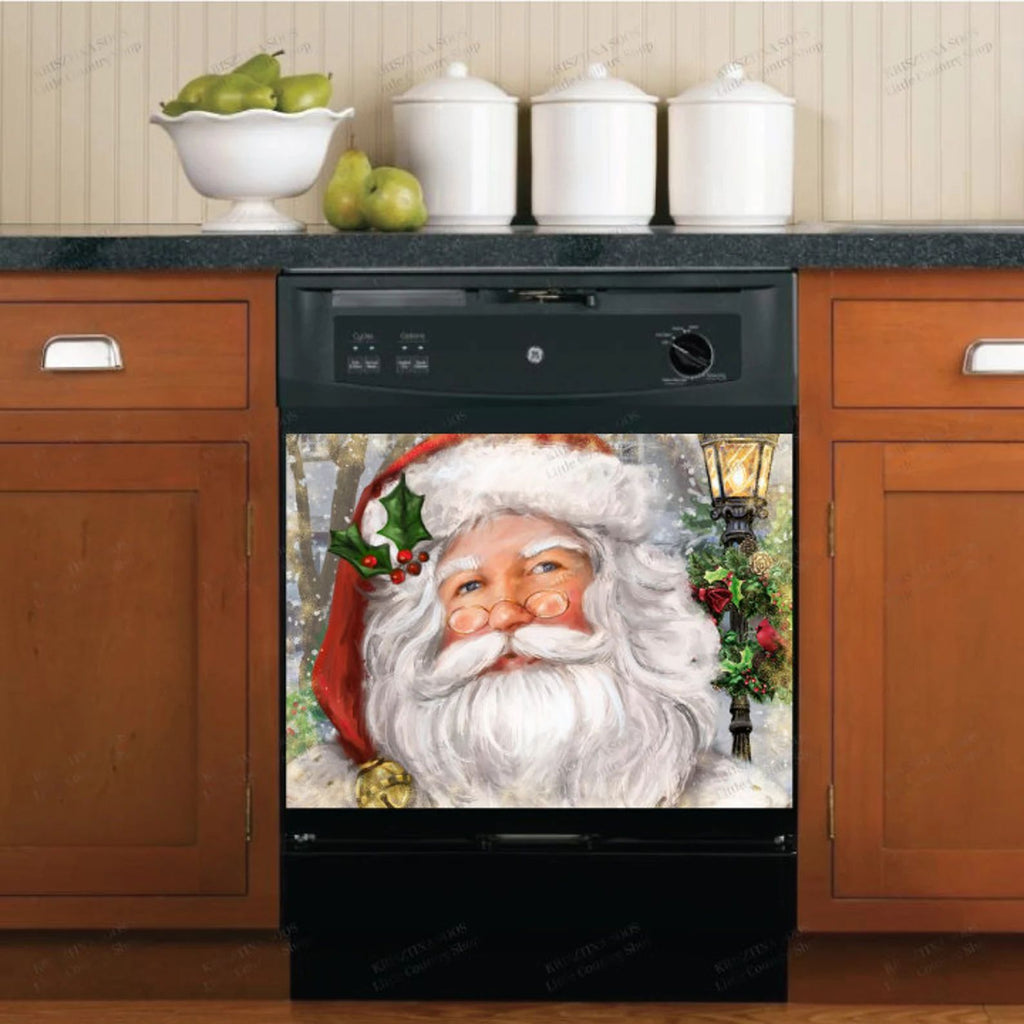Christmas Dishwasher Cover Magnet Kitchen Decor - Beautiful Santa Clau ...