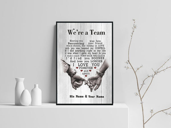 We're a Team I Love You Forever And Always Poster, Pallet Pattern, Per ...