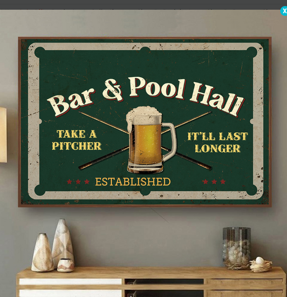 Personalized Billiard Bar And Pool Hall Metal Sign – Lavenzee